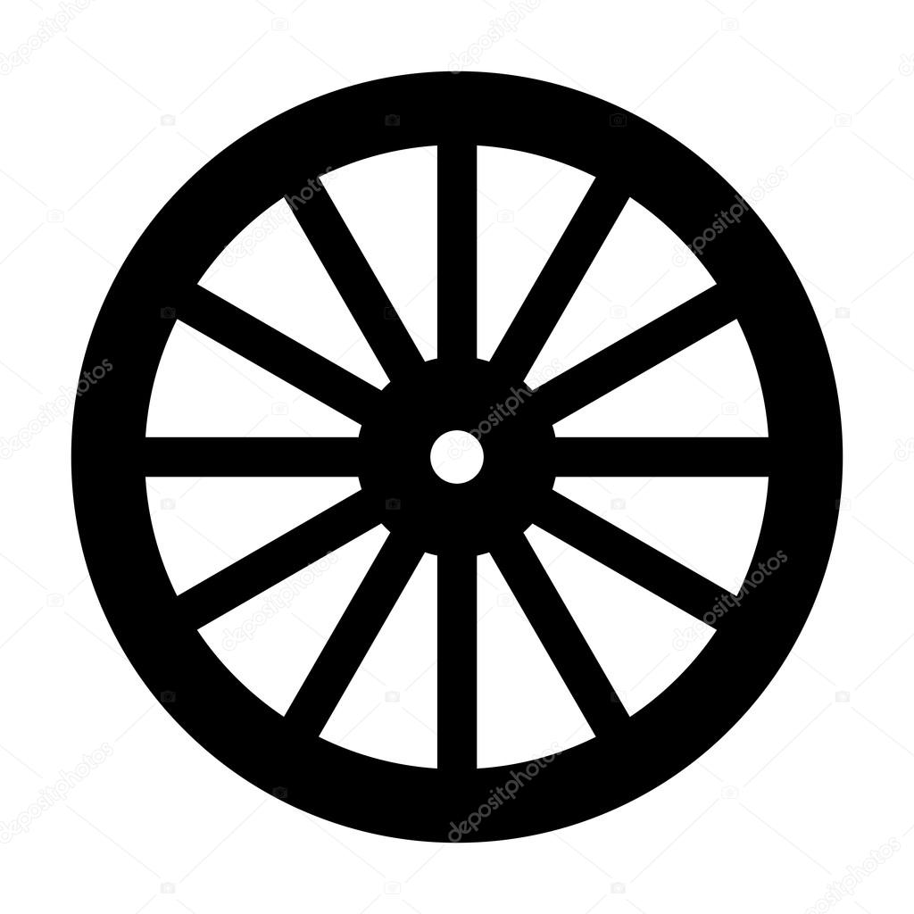 Silueta de rueda de carro Stock Vector by ©BigAlBaloo 123765172
