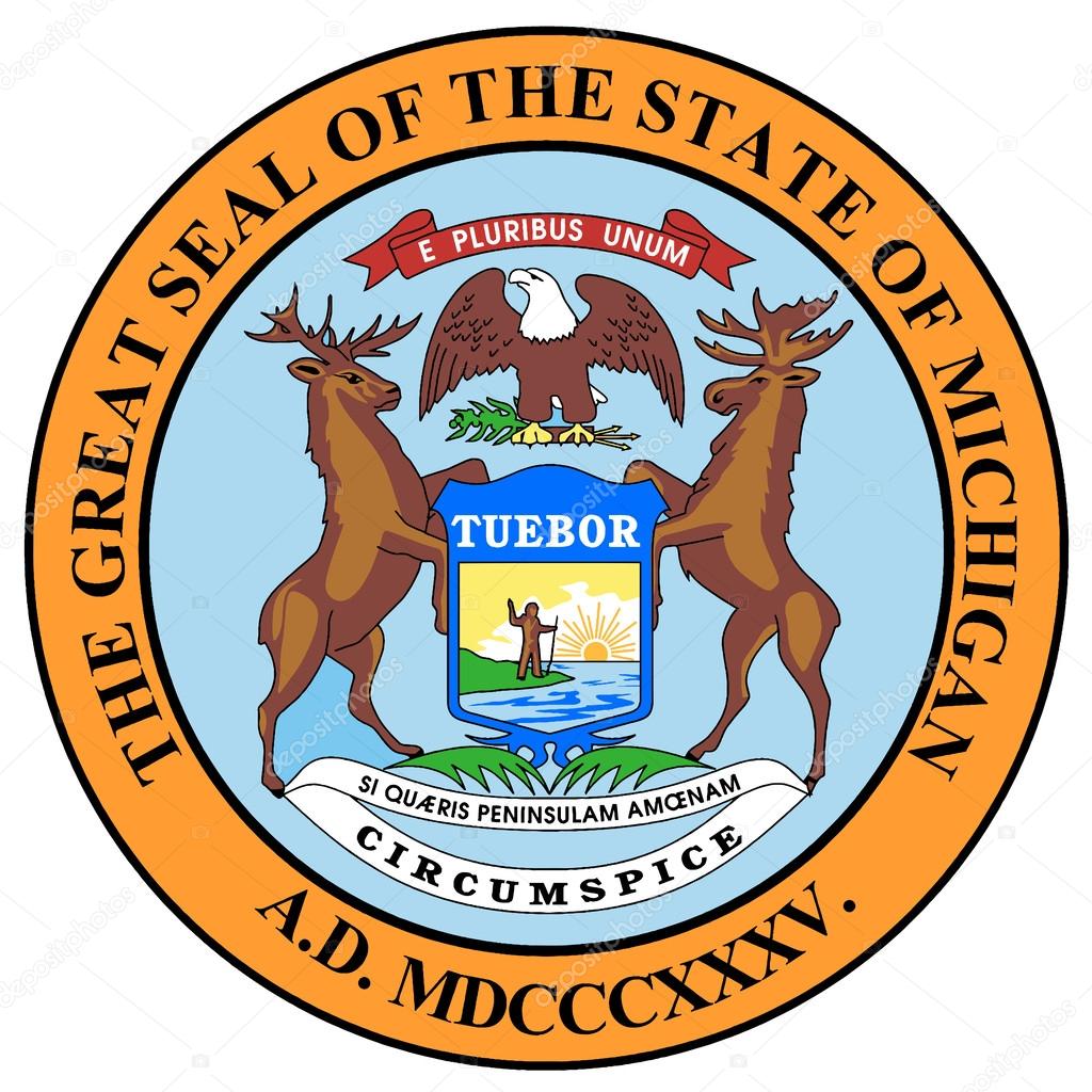 Michigan State Seal — Stock Vector #55384179 Michigan State Seal — Stock Vector #55384179