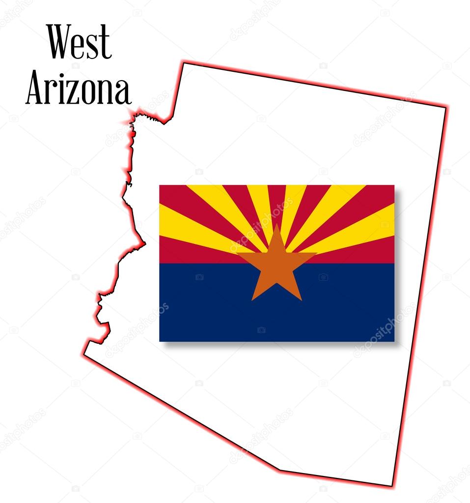 West Arizona Flag and Map Stock Vector Image by ©BigAlBaloo #58055585