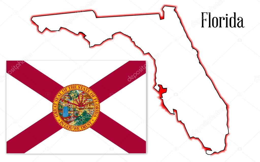 Florida State Map and Flag Stock Vector Image by ©BigAlBaloo #58181333