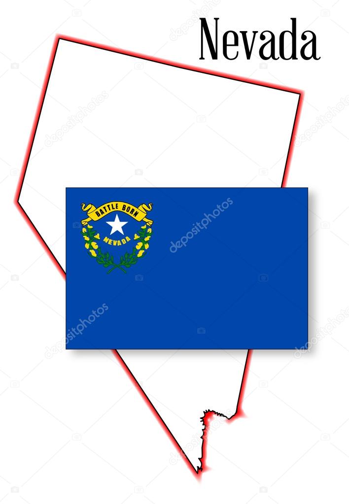 Nevada State Map and Flag Stock Vector Image by ©BigAlBaloo #59203171