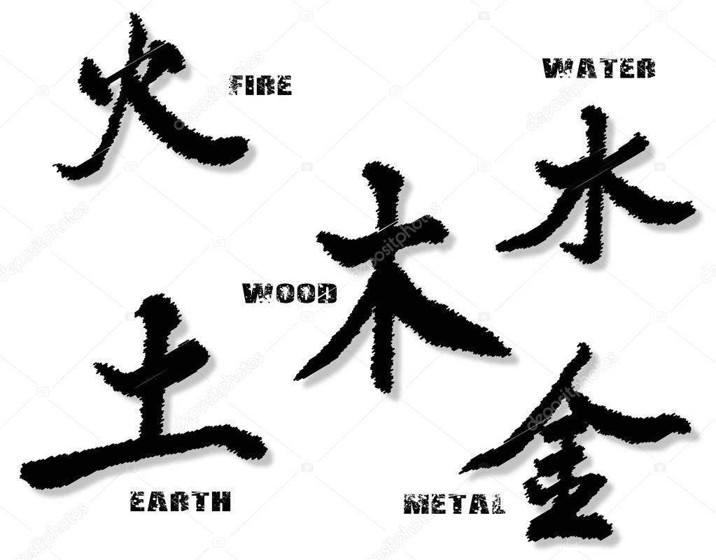 The Chinese Element Symbols Stock Vector by ©BigAlBaloo 68990785