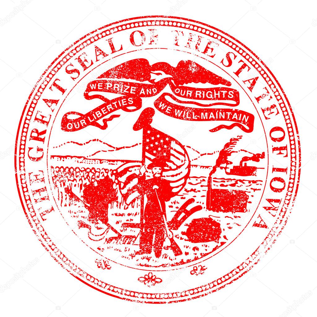 Iowa Seal Stamp Stock Vector by ©BigAlBaloo 70260207