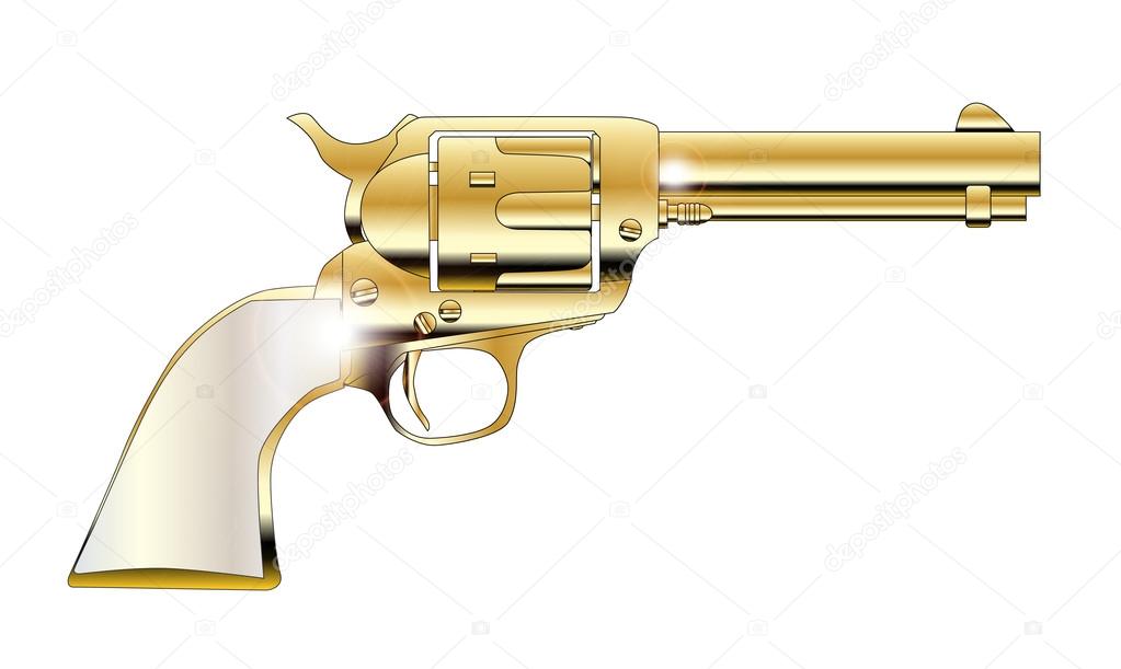 Gold Revolver Png