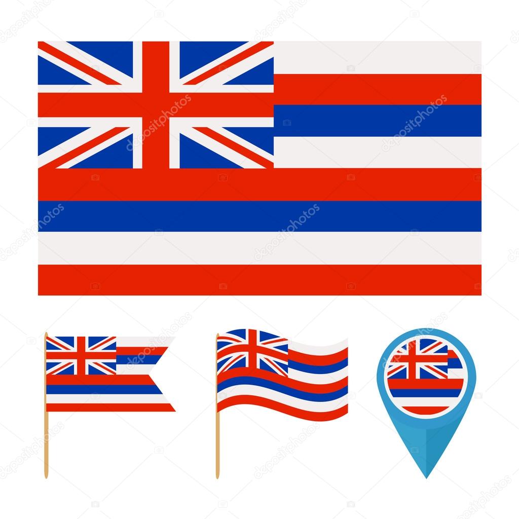 Isla de Hawaii, bandera del país Vector de stock por ©BalakoboZ 68859281