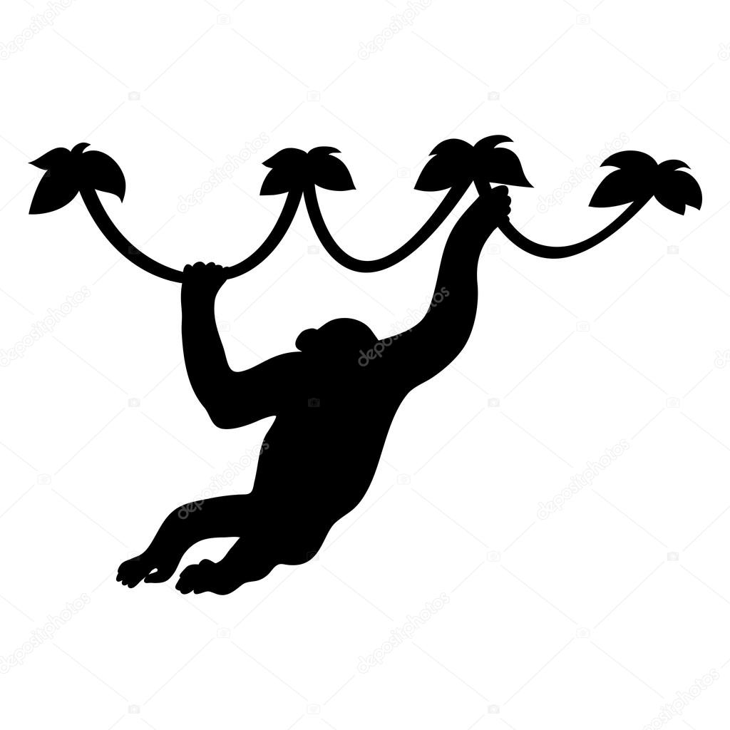 Hanging Monkey Silhouette