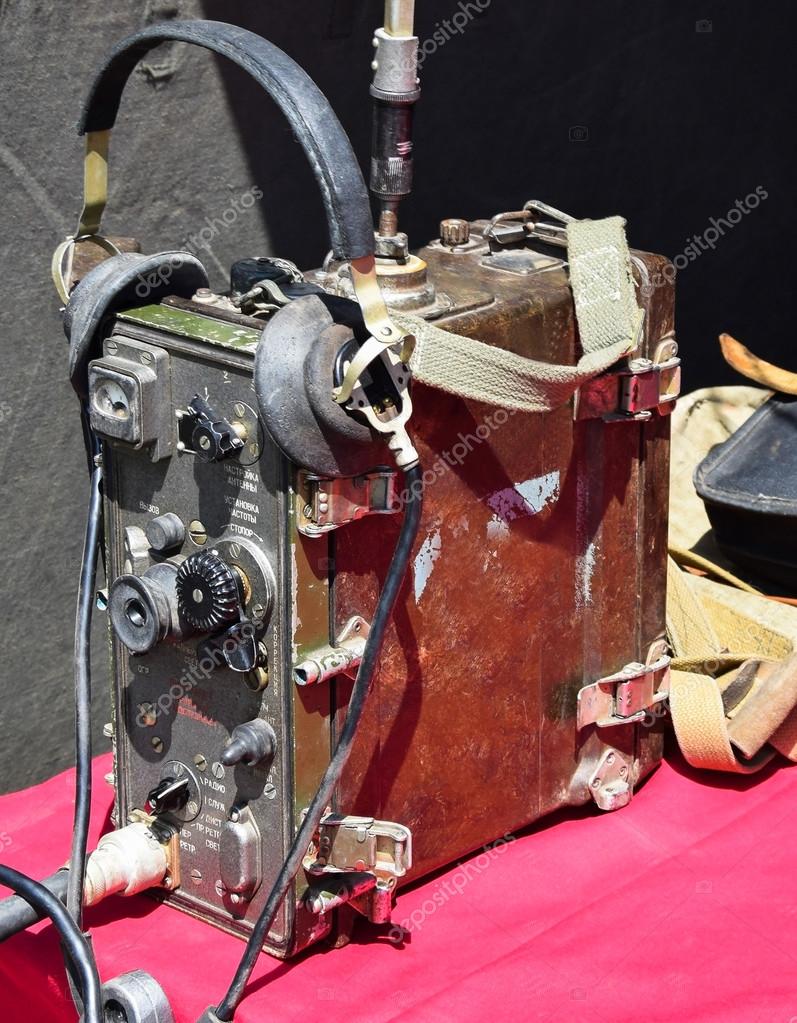 Old Soviet military radio from the World War II Stock Photo by ...