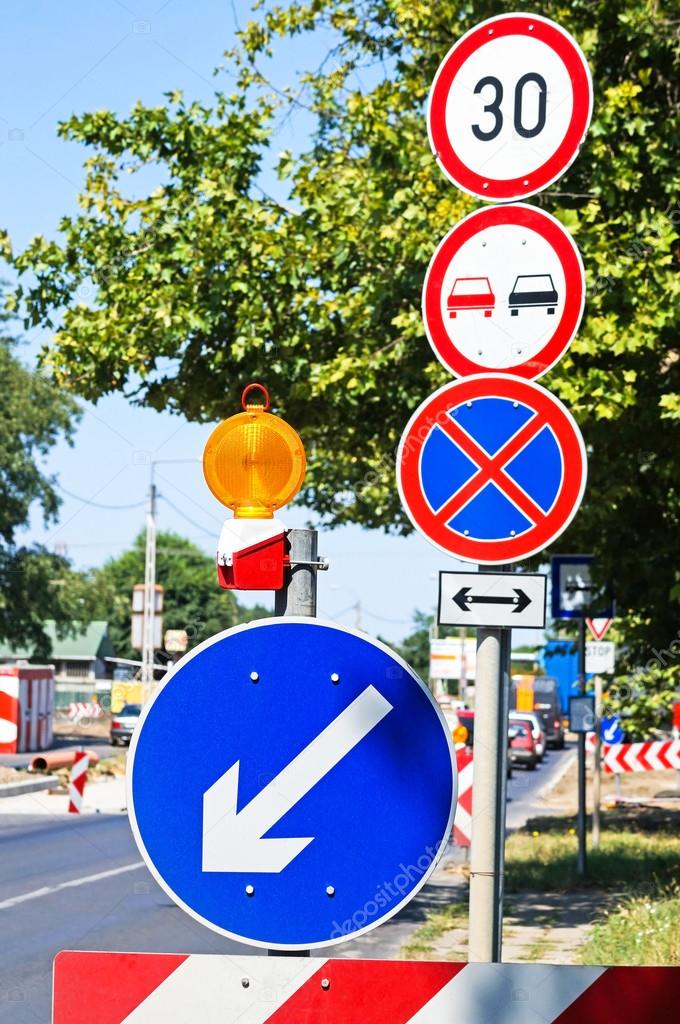Road signs at the road crossings Stock Photo by ©majorosl66 69210391