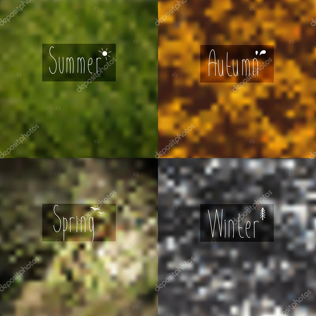 Vector pixel blurred wallpaper seasons — Stock Vector © veterstaltepley ...