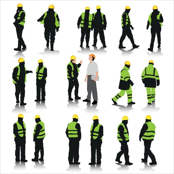 Construction worker silhouette Vector Art Stock Images | Depositphotos