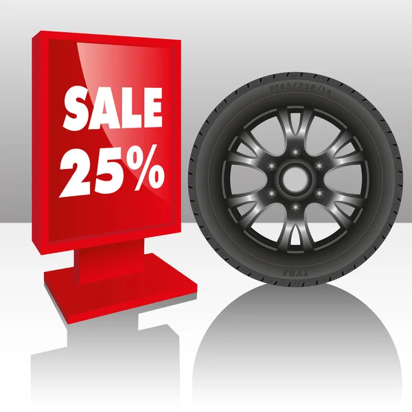 Tire car sale banner. Car wheels and tires sale poster. Vector Stock ...