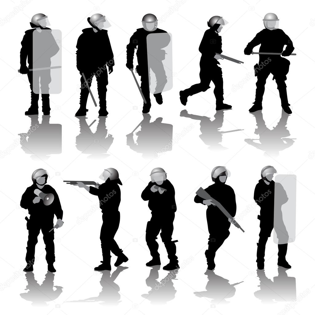 Riot police — Stock Vector © Route55 #78014146