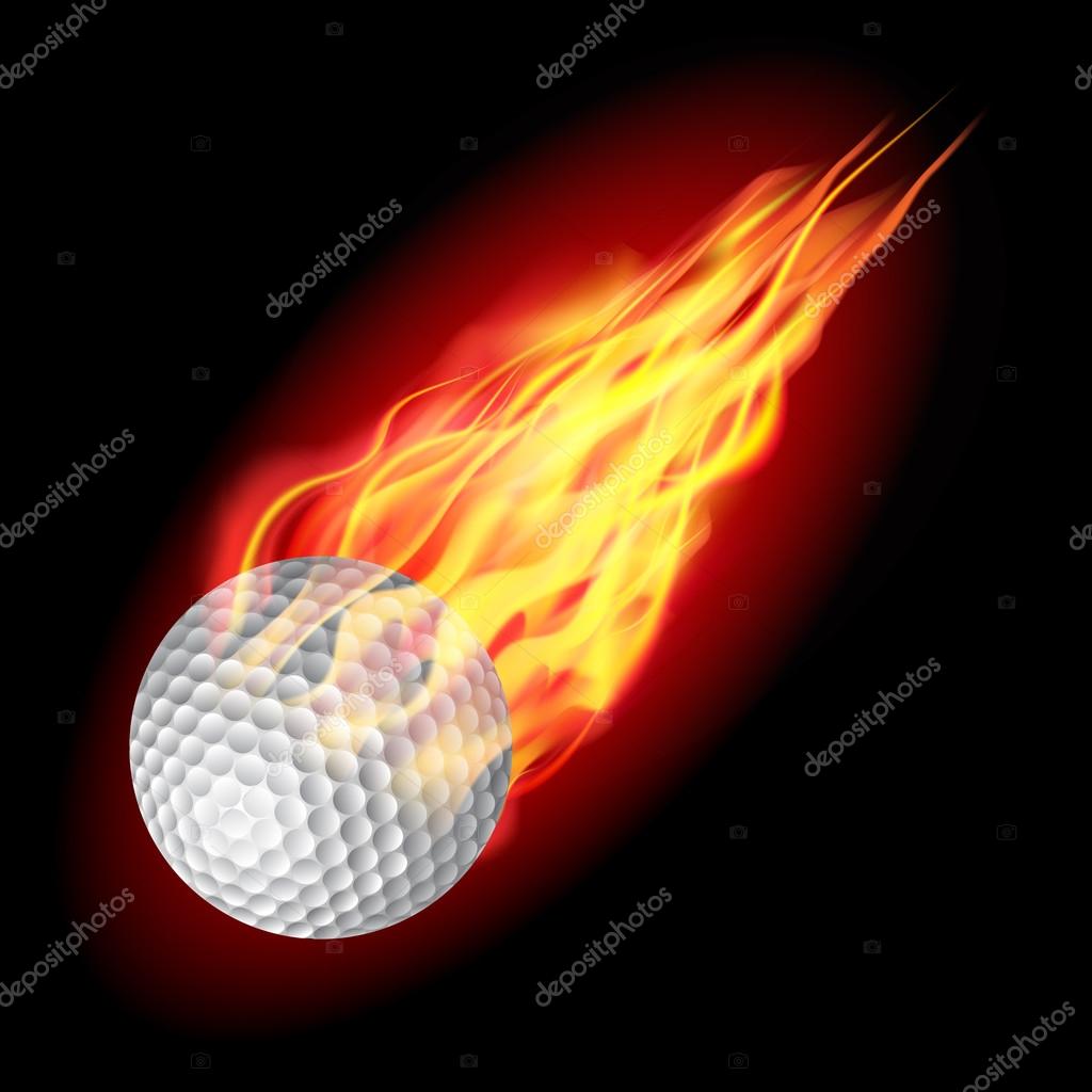 Golf ball in fire — Stock Vector © Route55 #81913634