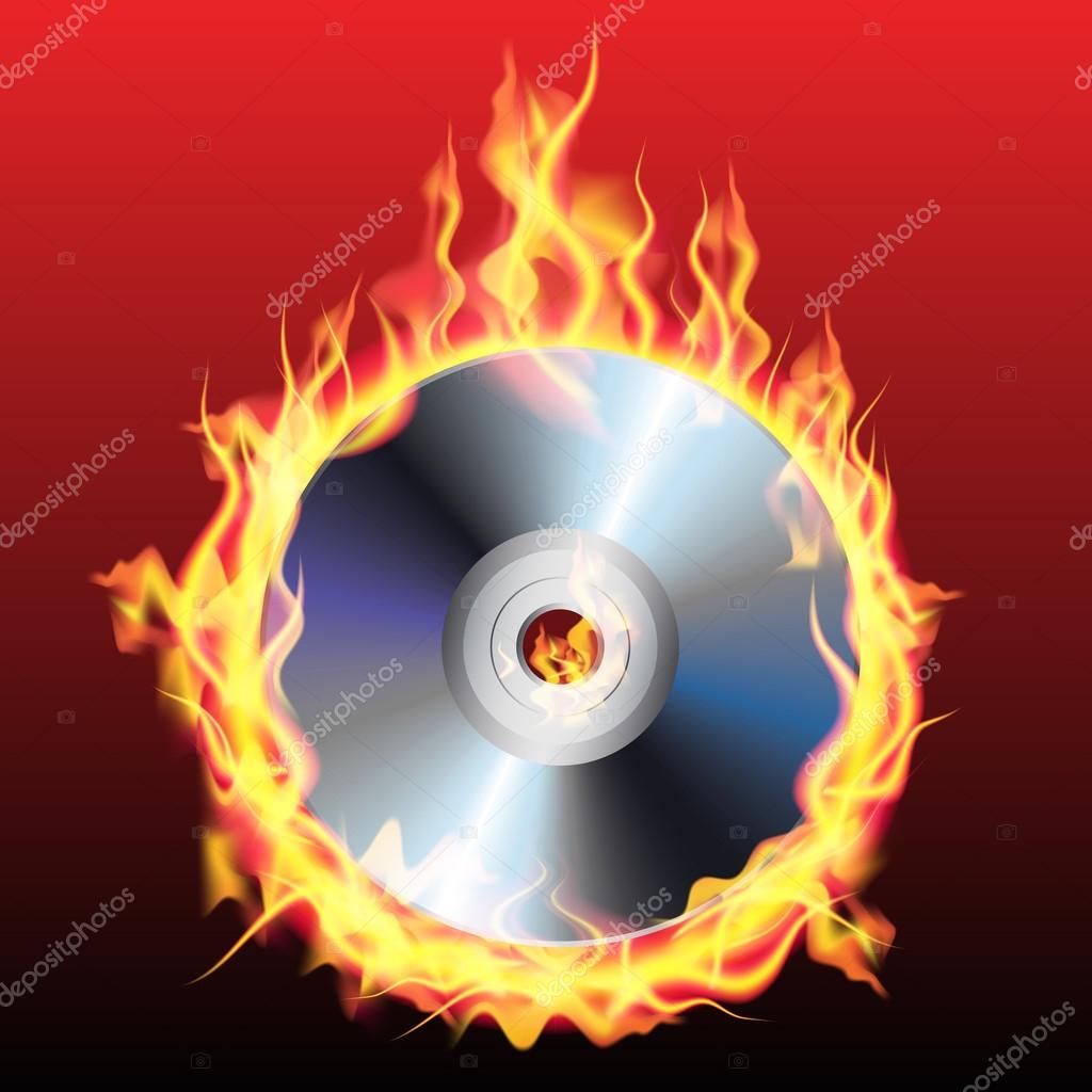 Burning CD Stock Vector Image by ©Route55 #84729426