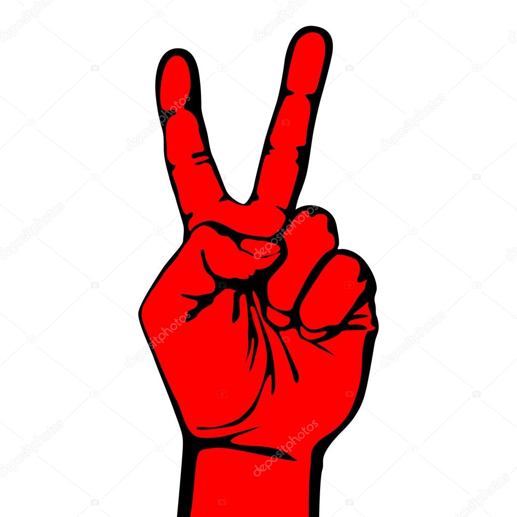 V hand victory symbol vector logo design Creative win icon. Stock ...