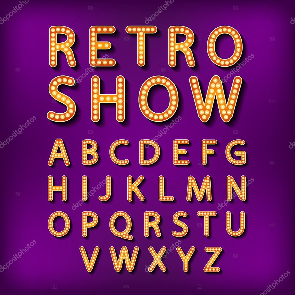 Vector set Retro neon sign, vintage billboard, bright signboard, light ...