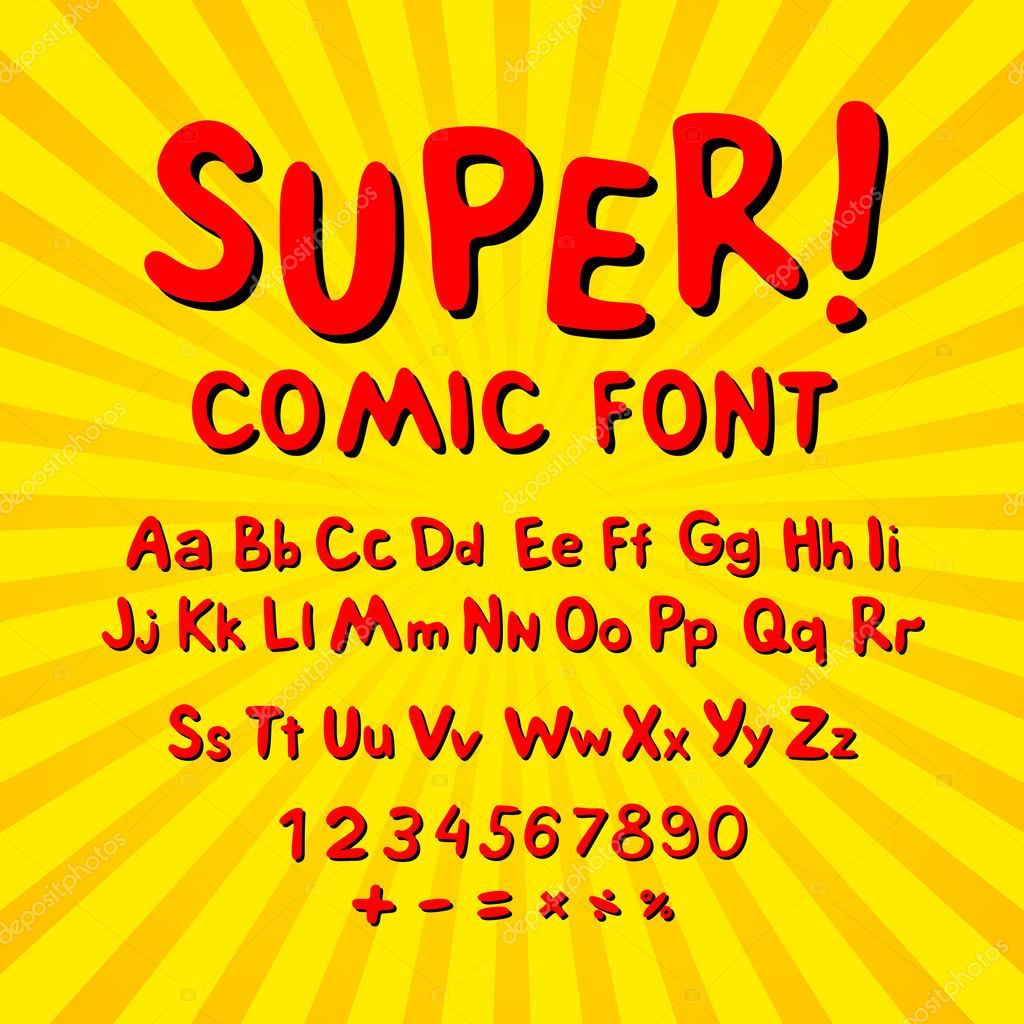 Fuente Creative Comic. Alfabeto en estilo de cómics, arte pop ...
