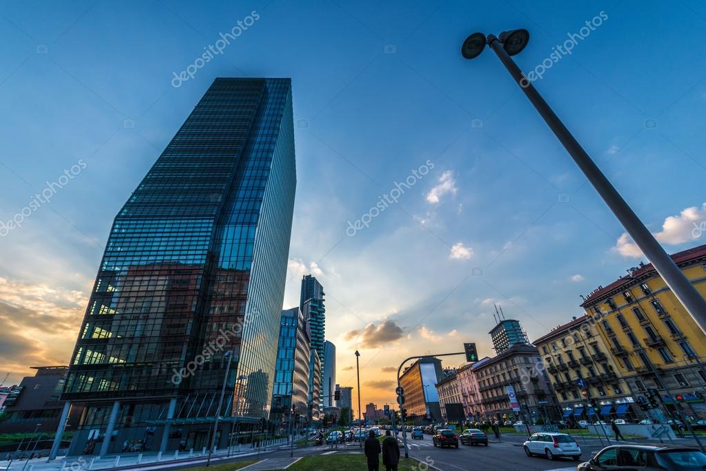 Modern square and skyscrapers Stock Photo by ©vpardi 110354194