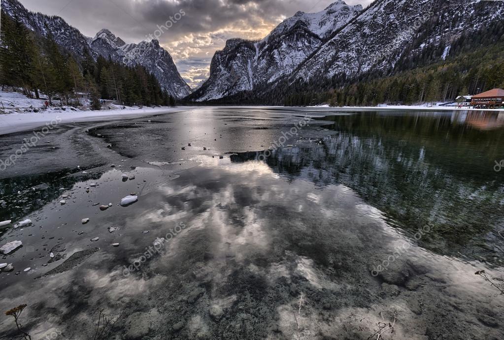 Icy mountain lake — Stock Photo © vpardi #63121163