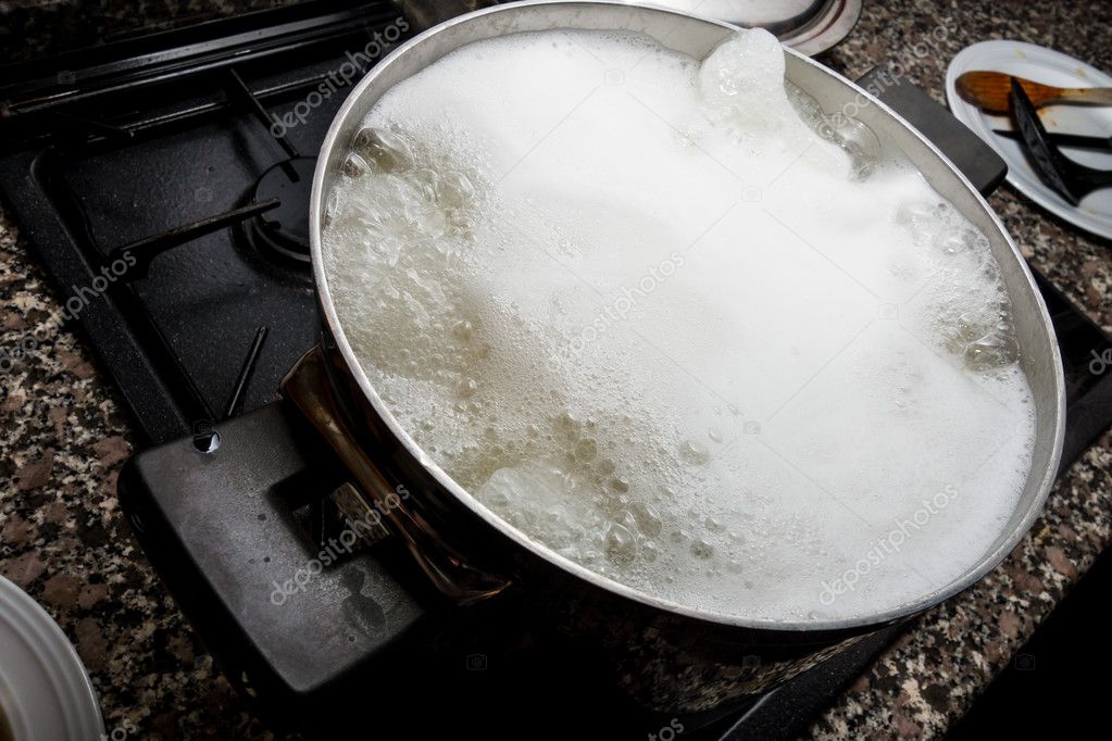 Pot of water on fire — Stock Photo © vpardi #72804897