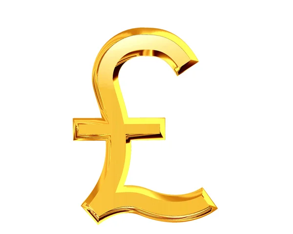 Golden pound sign on white — Stock Photo © Antartis #3864022