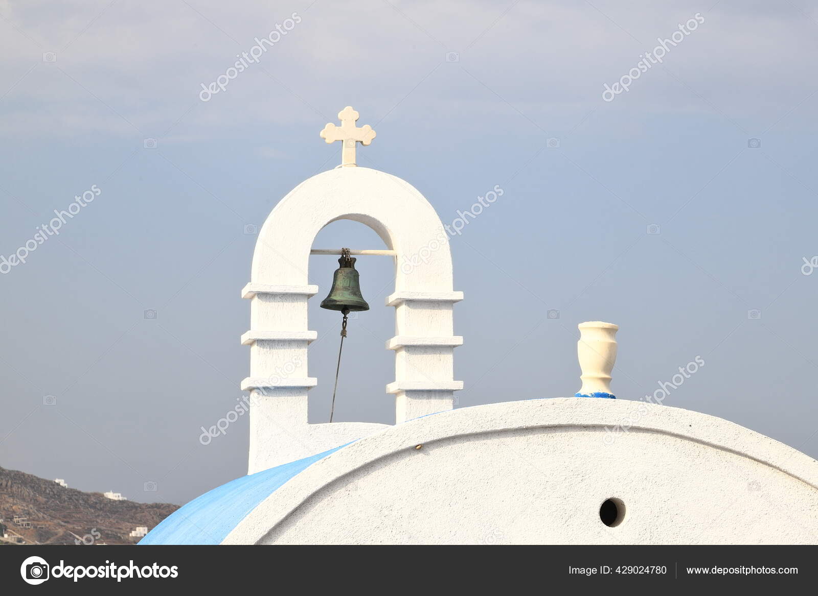 Mykonos Bell Tower View Chapels Bell Tower Greek Island Mykonos — Stock ...