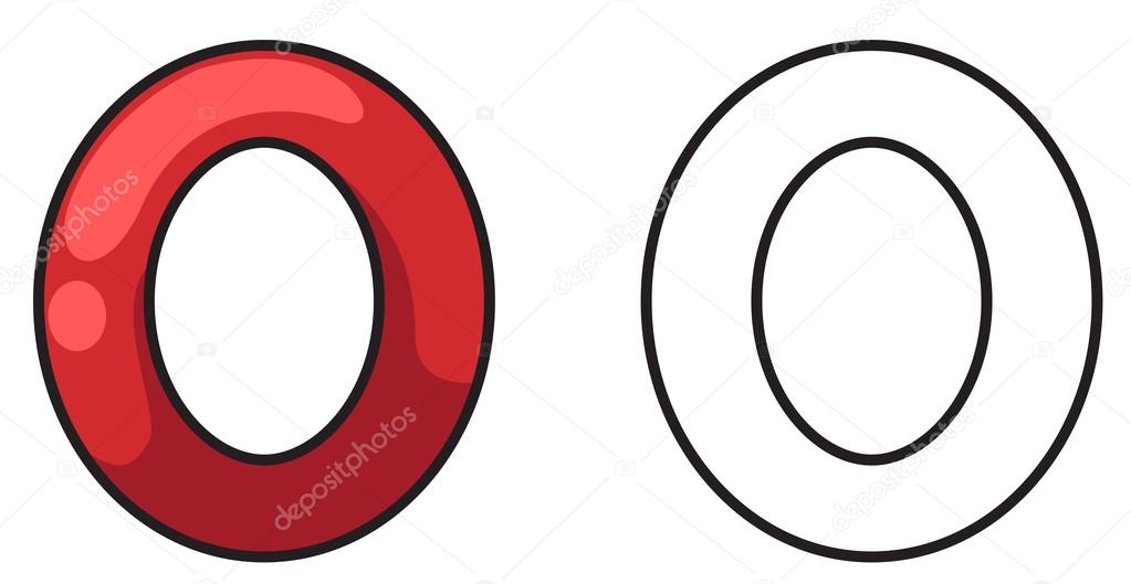 Cero color y blanco y negro para colorear libro — Vector de stock ...