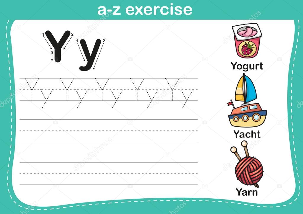 Alfabeto a-z ejercicio con ilustración de vocabulario de dibujos ...