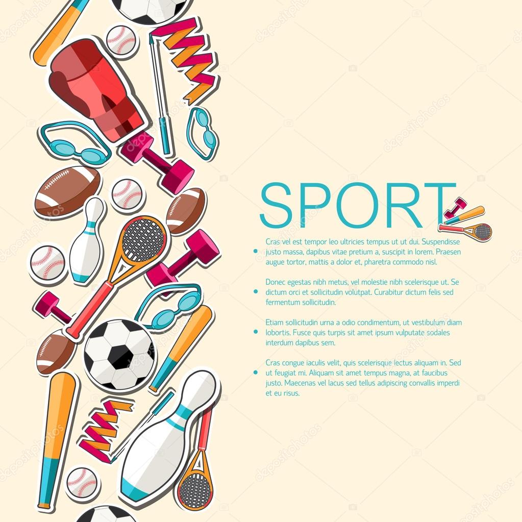 Sports equipment background Stock Vector Image by ©ChocoStar #57671903