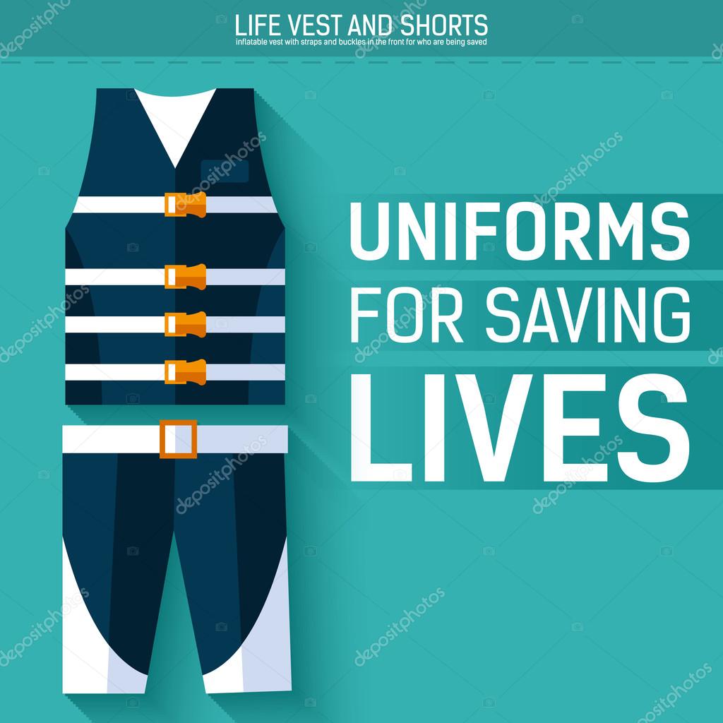 Uniform for saving lives. Vector icon illustration background. Colorful ...