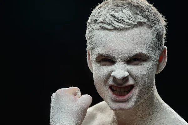 Handsome man covered with powder itching Stock Photo by ©yacobchuk1 ...