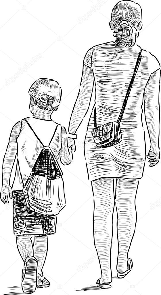 Mother And Son On A Stroll Stock Vector Image By ©chronicler101 107442682