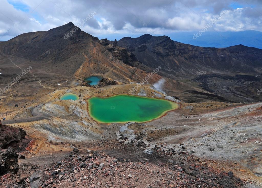 Volcanic terrain Tongariro National Park, New Zealand — Stock Photo ...
