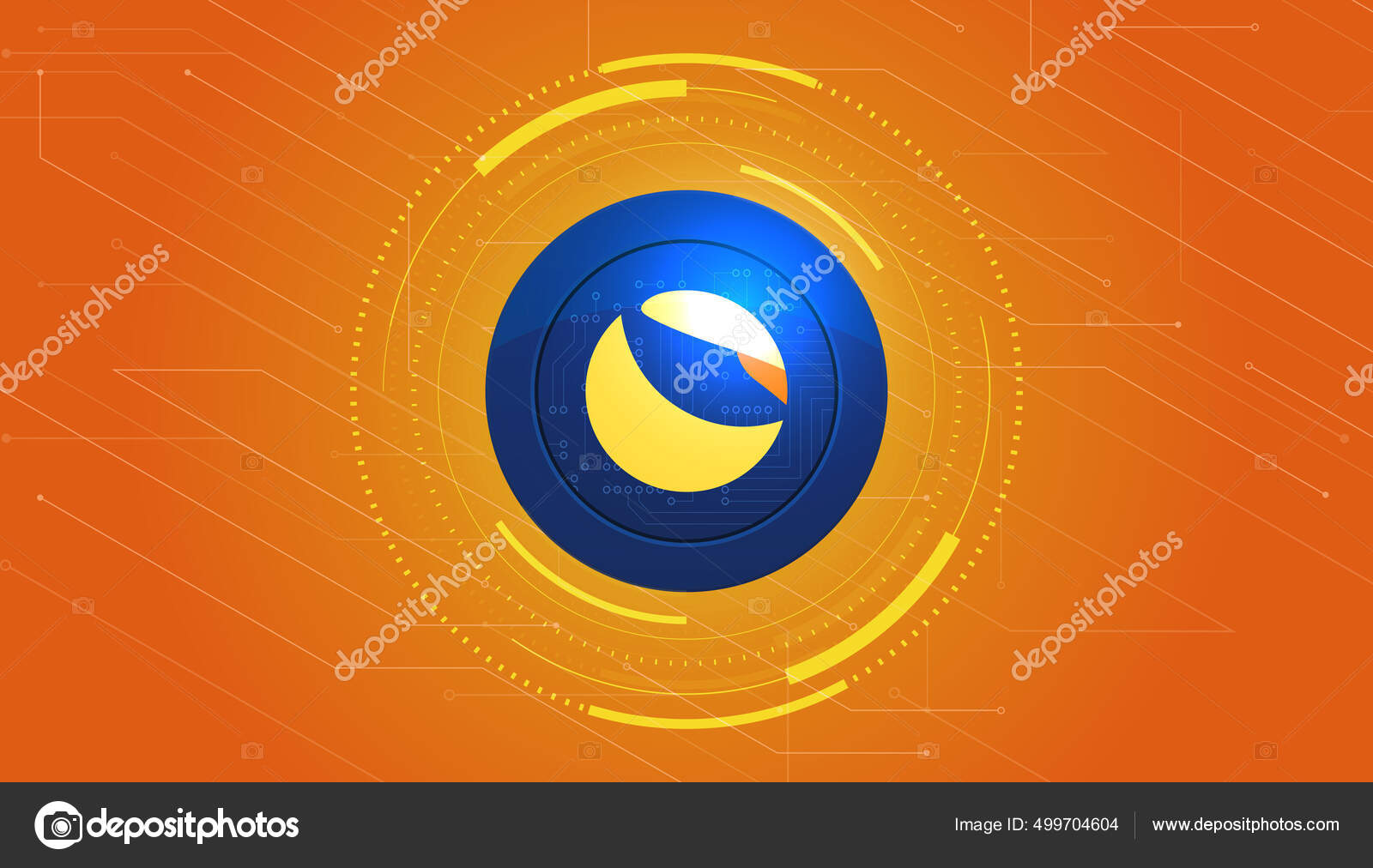 Terra Coin Luna Crypto Currency Themed Banner Terra Luna Icon Stock ...