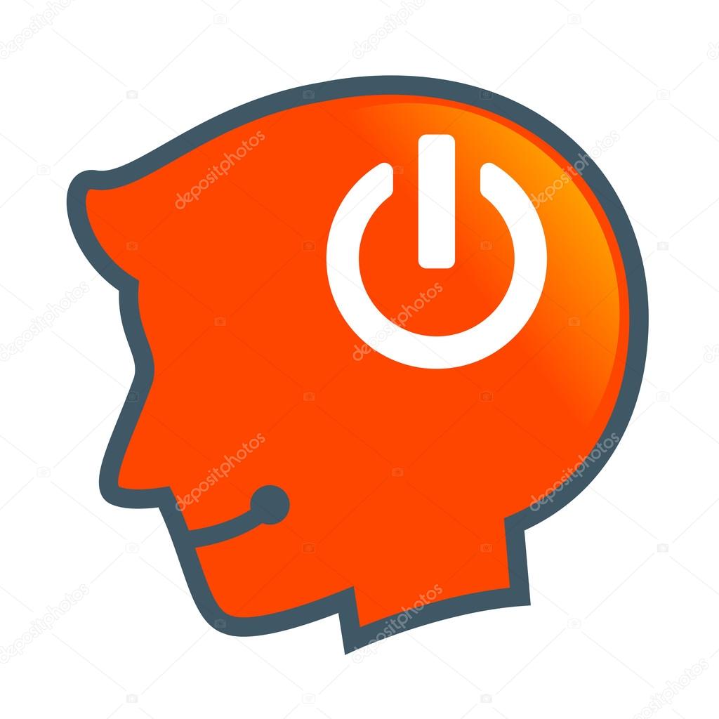 Silhouette of Human Head With Power Symbol Stock Vector by ©yusak_p ...