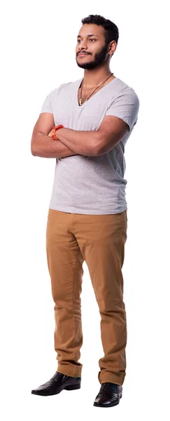 Man standing straight with hands at his back Stock Photo by ©feedough ...