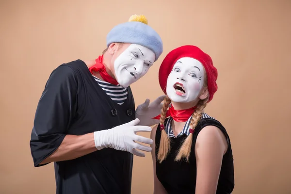 Couple of two funny mimes - Stock Image - Everypixel