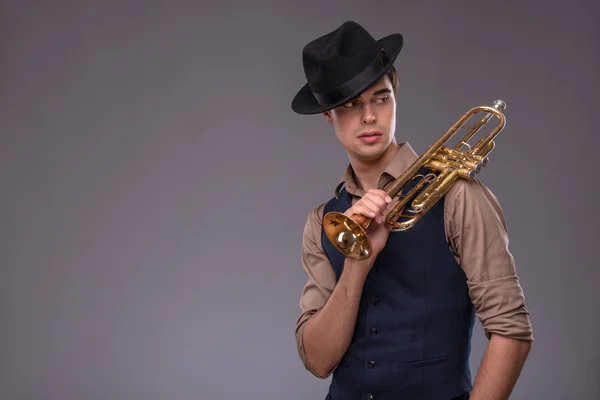 Handsome young jazz man - Stock Image - Everypixel