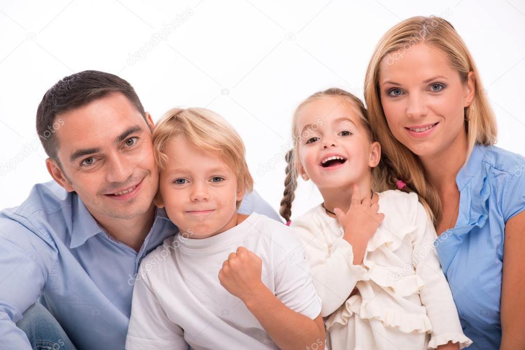 Happy White Family