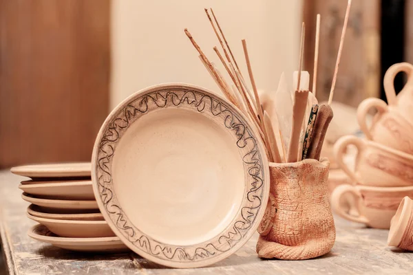 Range of clay pottery — Stock Photo © Dmyrto_Z #68777263