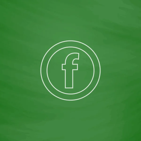 Letter F, round golden icon on light golden gradient background. Social ...