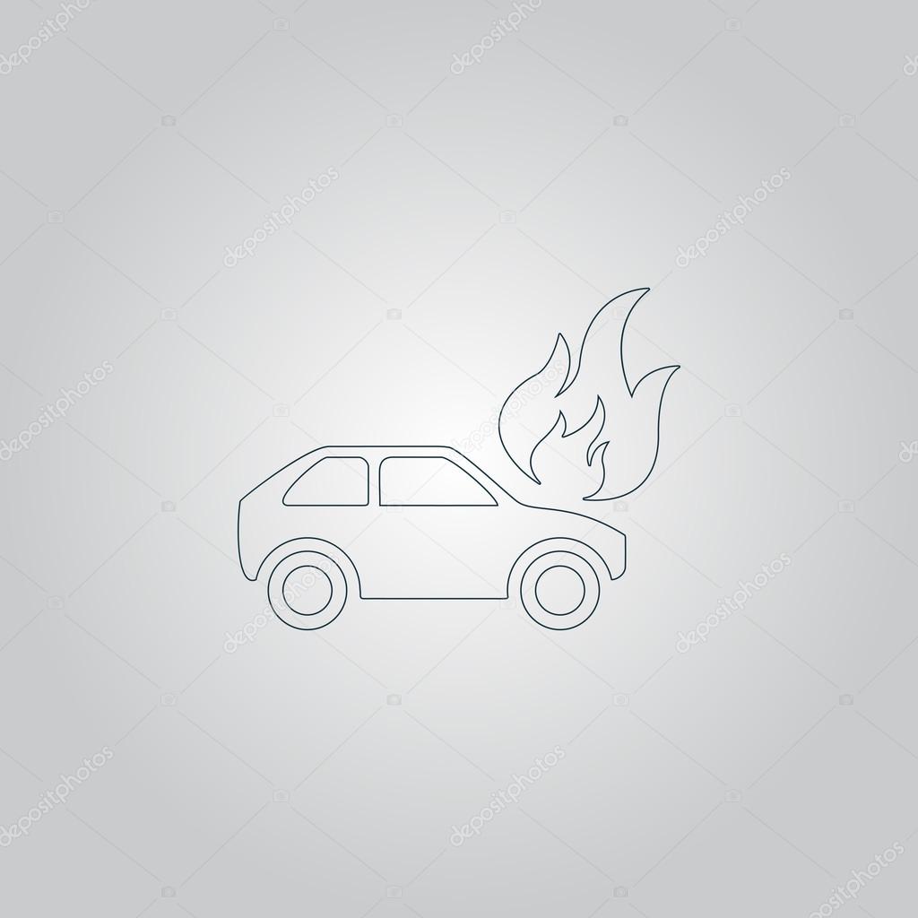 Car fire icon Stock Vector by ©burntime555 80536916