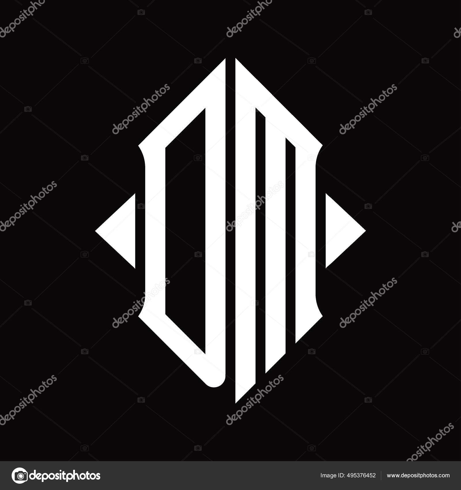 Logo Monogram Shield Shape Isolated Black Background Design Template ...
