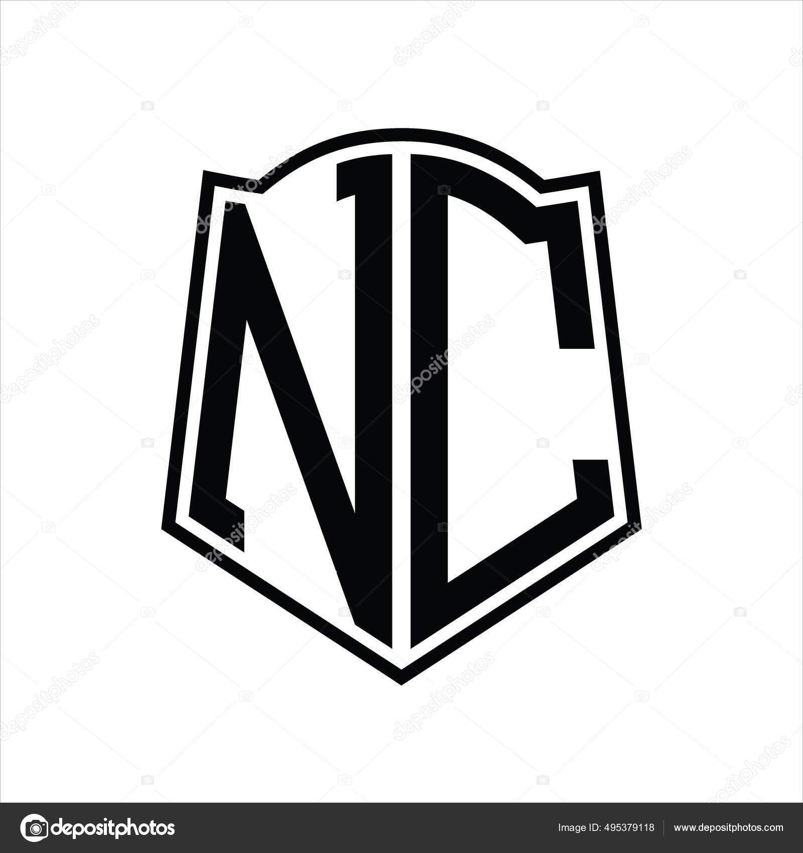 Logo Monogram Shield Shape Outline Design Template Isolated White ...