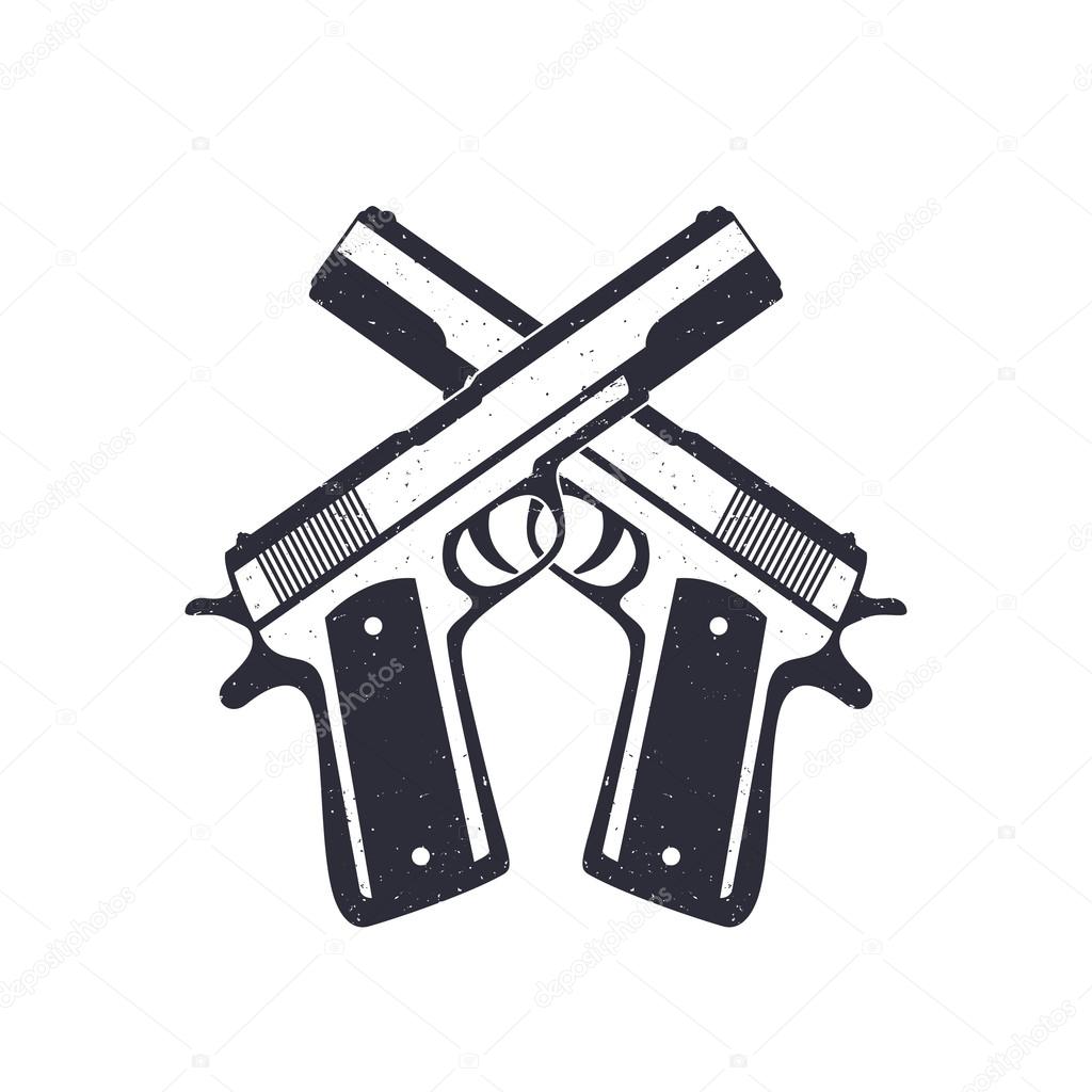 Crossed Revolver Outline