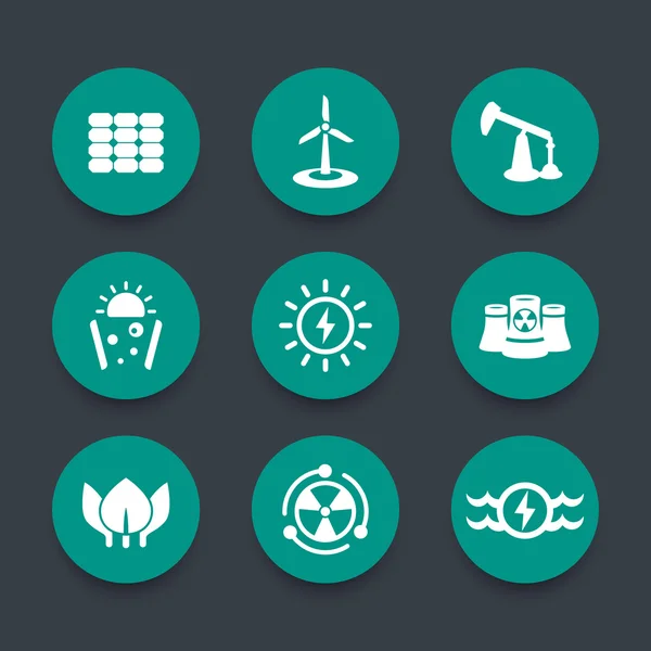 Power, energy production, energetics, nuclear energy thin line icons ...