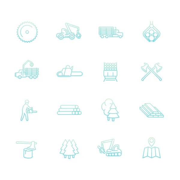 Logging, forestry, timber, tree harvester, logging truck thin line ...