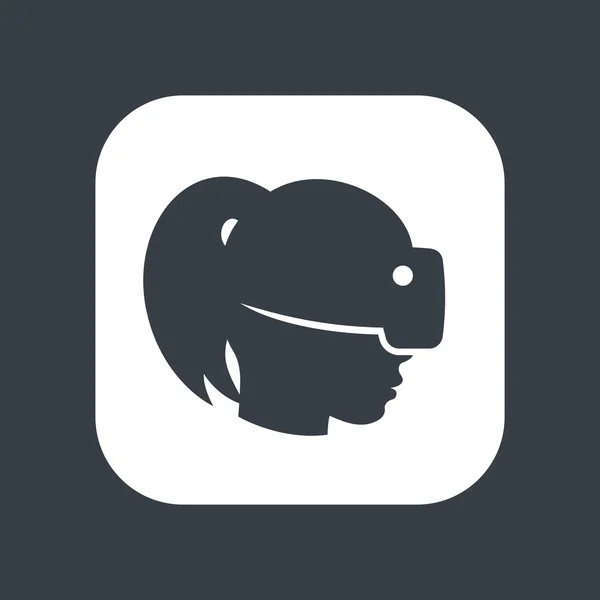 VR helmet icon, man in profile in virtual reality glasses, vr pictogram ...