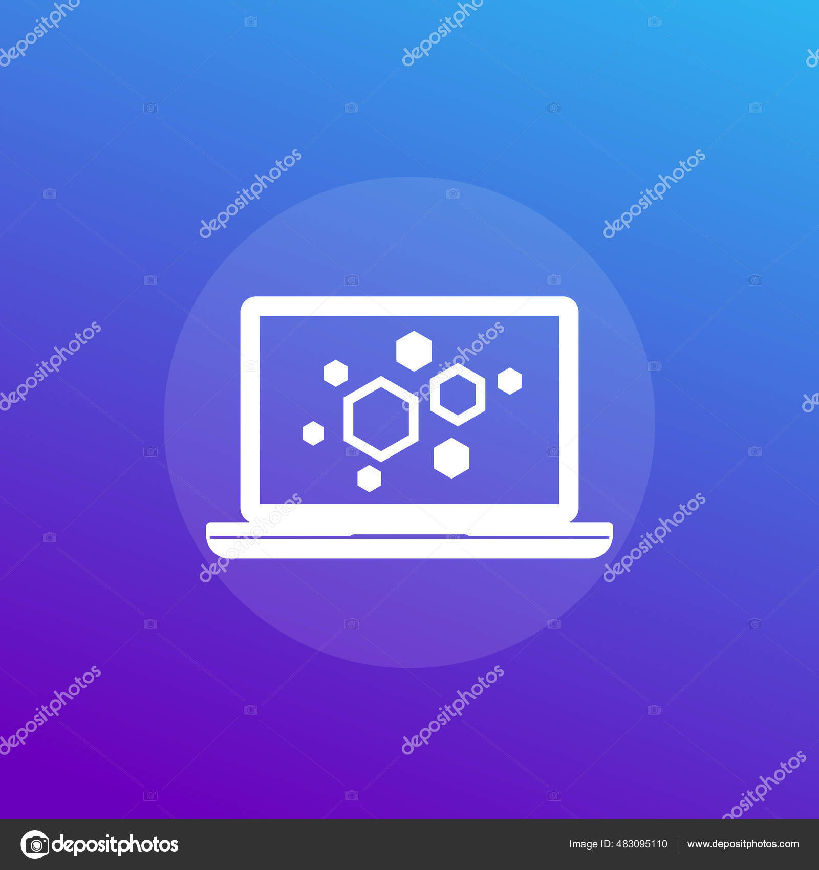 Nanoparticles icon with laptop, vector Stock Vector by ©nexusby 483095110