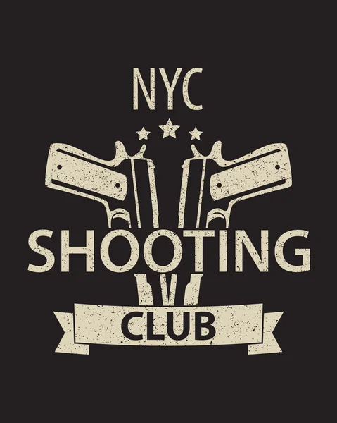 Shooting Club Grunge Emblem Crossed Modern Pistols Vector Illustration ...